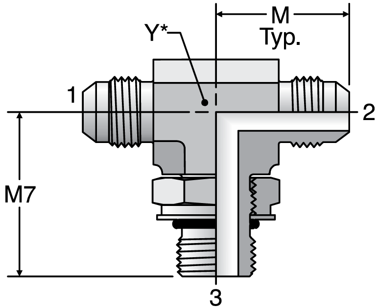 Parker S87OMX | JIC ISO 6149 Branch Tees | Triple-Lok