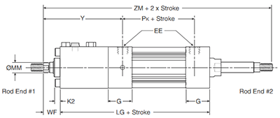 NFPA 4MAJ Series Tie Rod Pneumatic Cylinders - 1-1/2 in to 5 in Bore ...